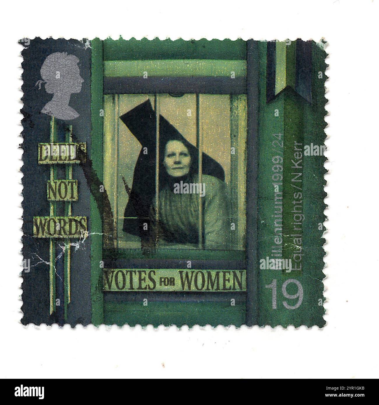 A vintage postage stamp from Great Britain featuring Votes for Women ...