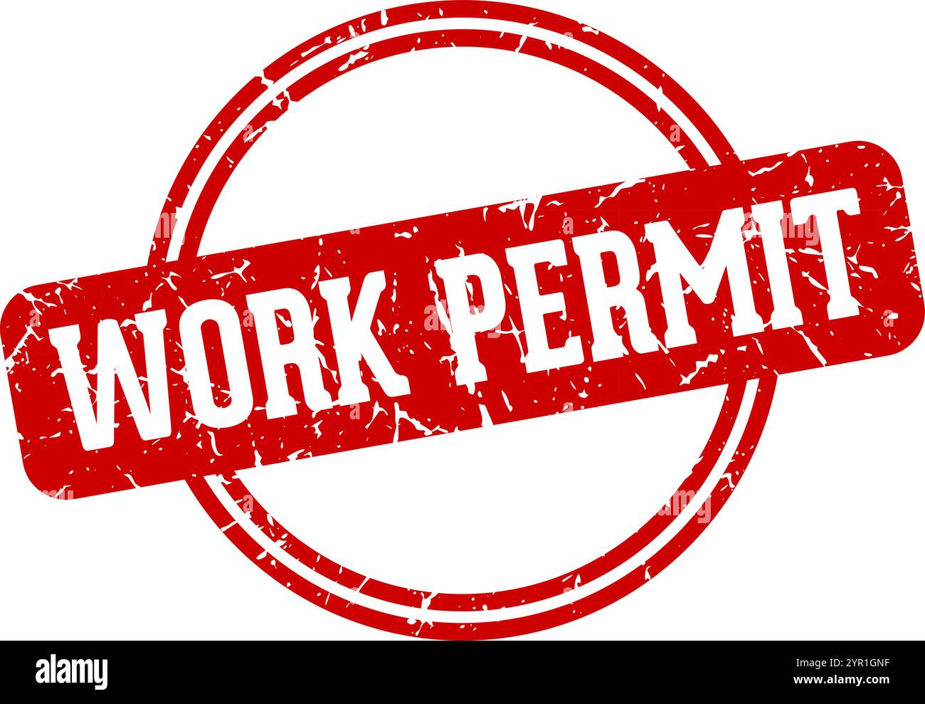 work permit round stamp isolated on transparent background. work permit ...