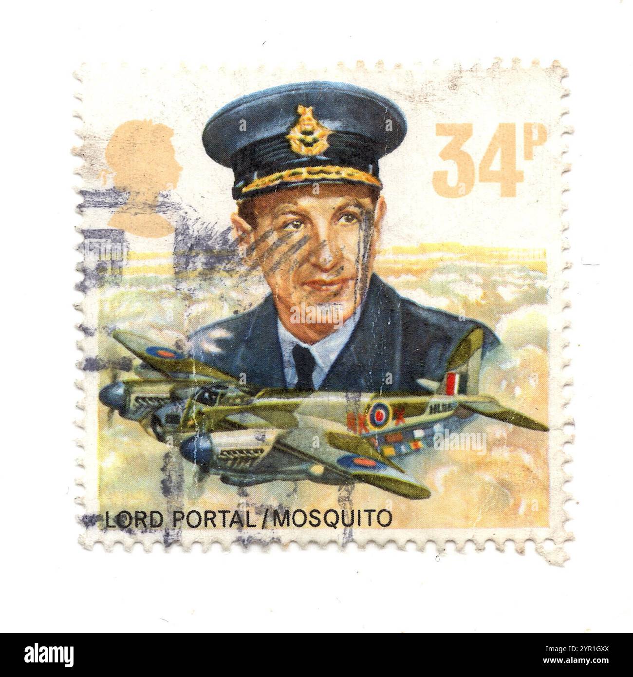 A vintage RAF postage stamp from Great Britain featuring Lord Portal ...