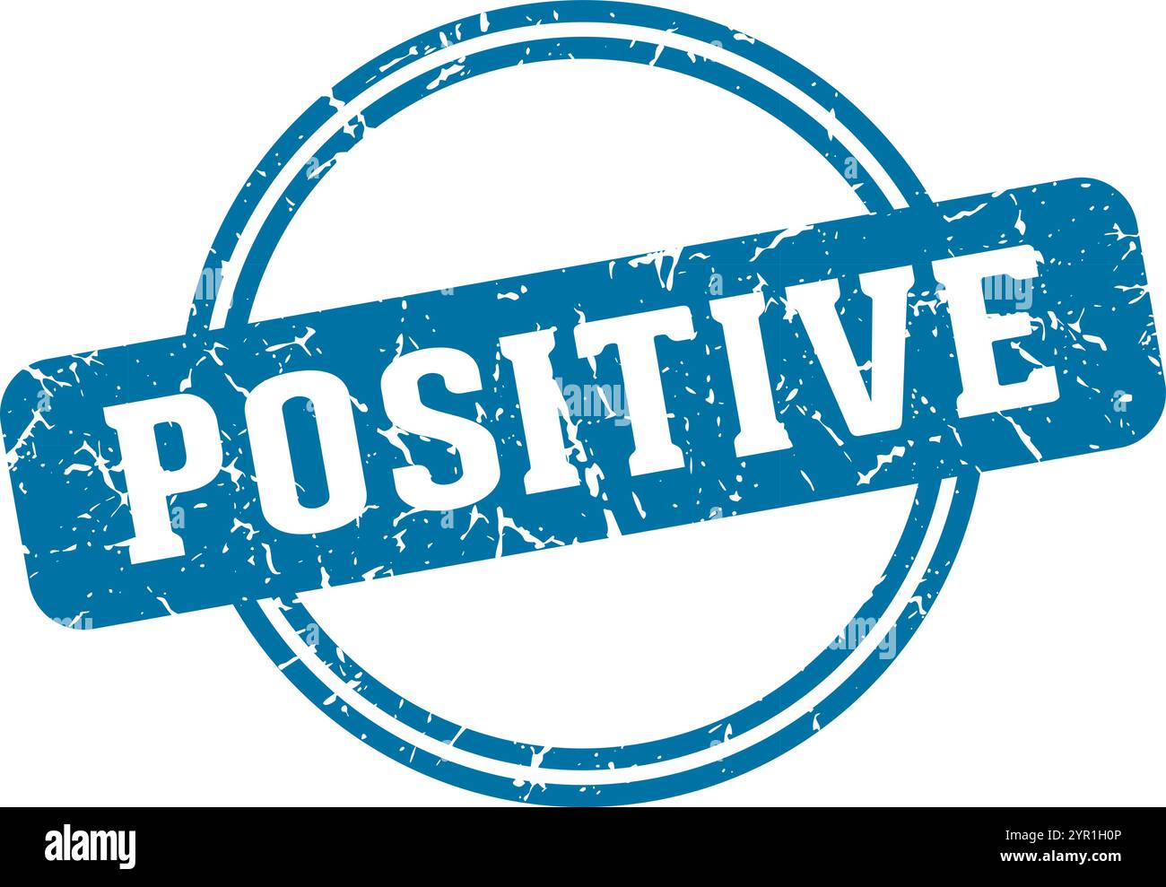 positive round stamp isolated on transparent background. positive stamp ...