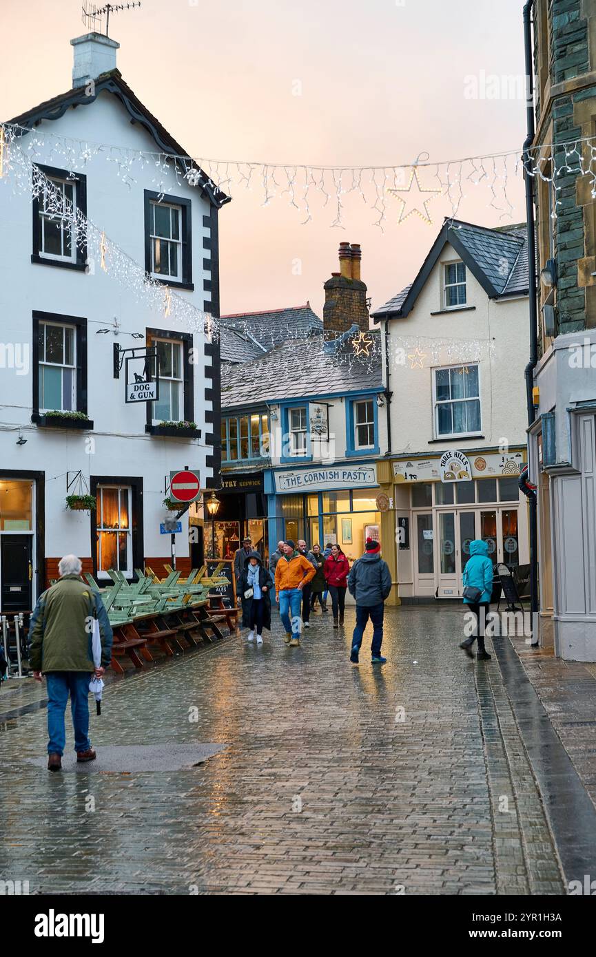 Keswick town centre during the Christmas period,UK Stock Photo - Alamy