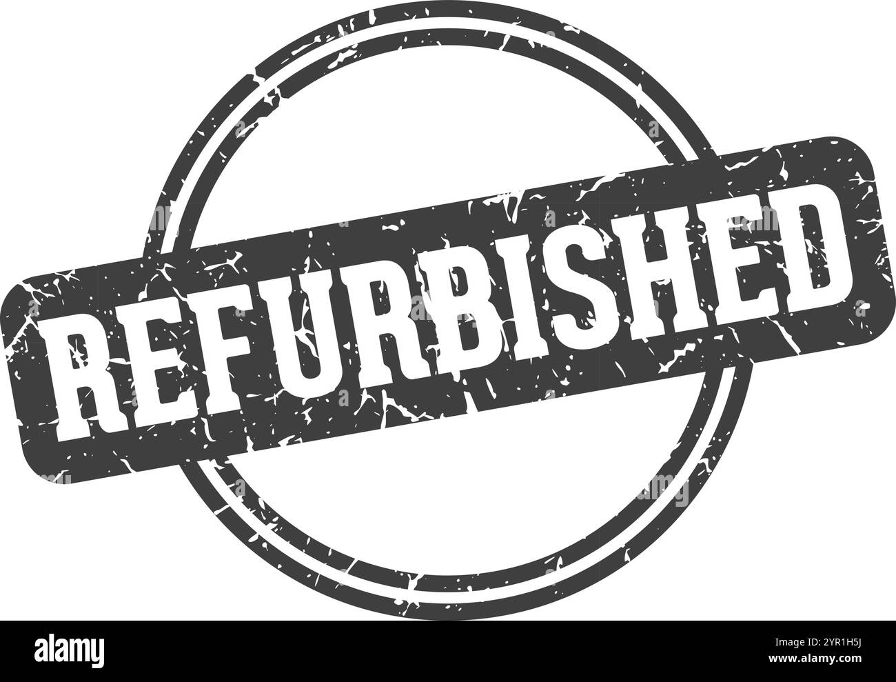 refurbished round stamp isolated on transparent background. refurbished ...