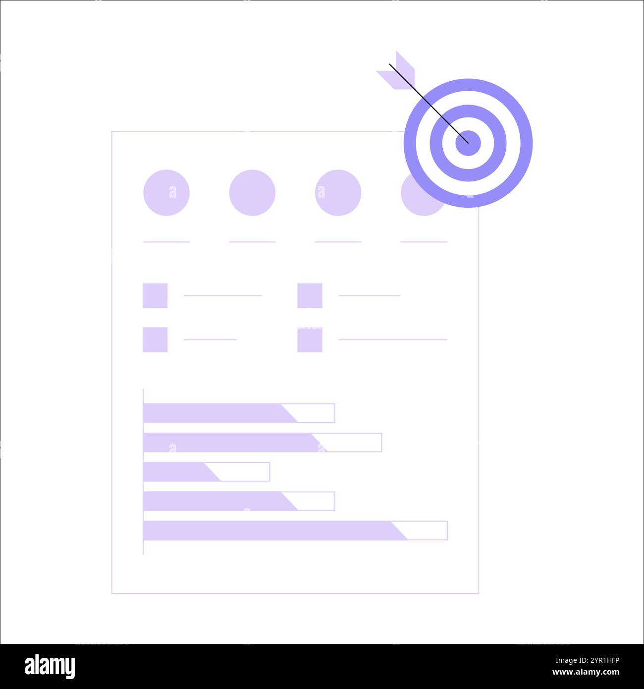Target Achieved On Business Report In Flat Vector Illustration ...