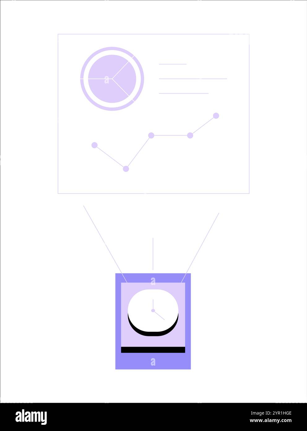 Smartwatch Displaying Projected Data In Flat Vector Illustration ...