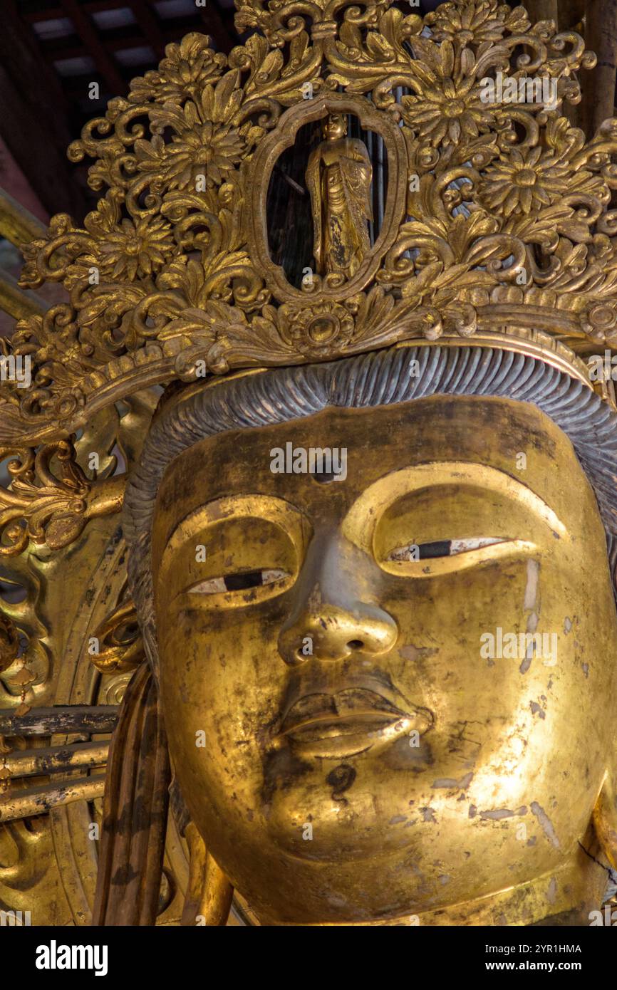 Buddha statue in the Todai-ji buddhist temple in Nara, ancient capital ...
