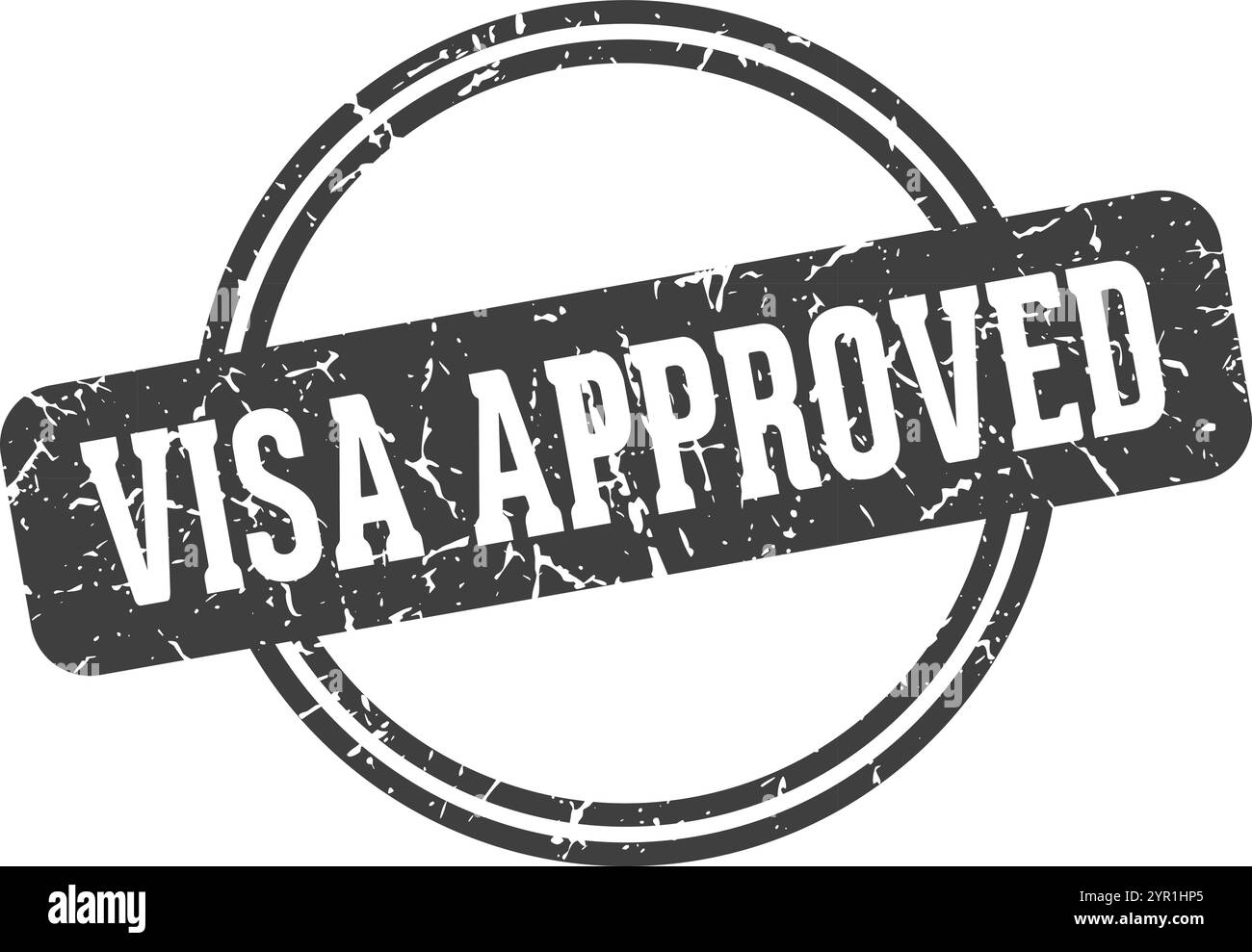 visa approved round stamp isolated on transparent background. visa ...