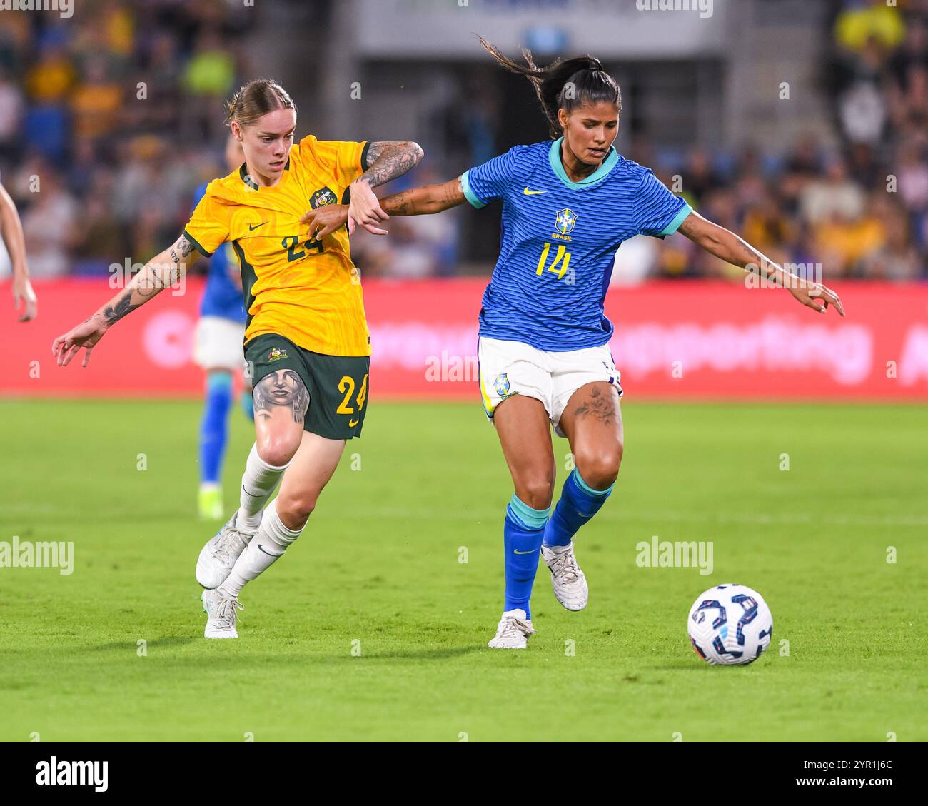 Gold Coast, Australia. 01st Dec, 2024. Matildas Daniela Galic and ...