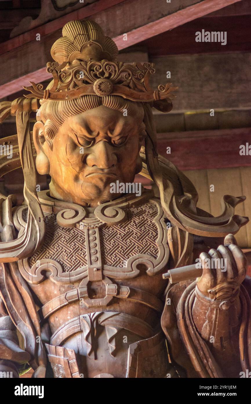 Buddhist statue in the Todai-ji buddhist temple in Nara, ancient ...