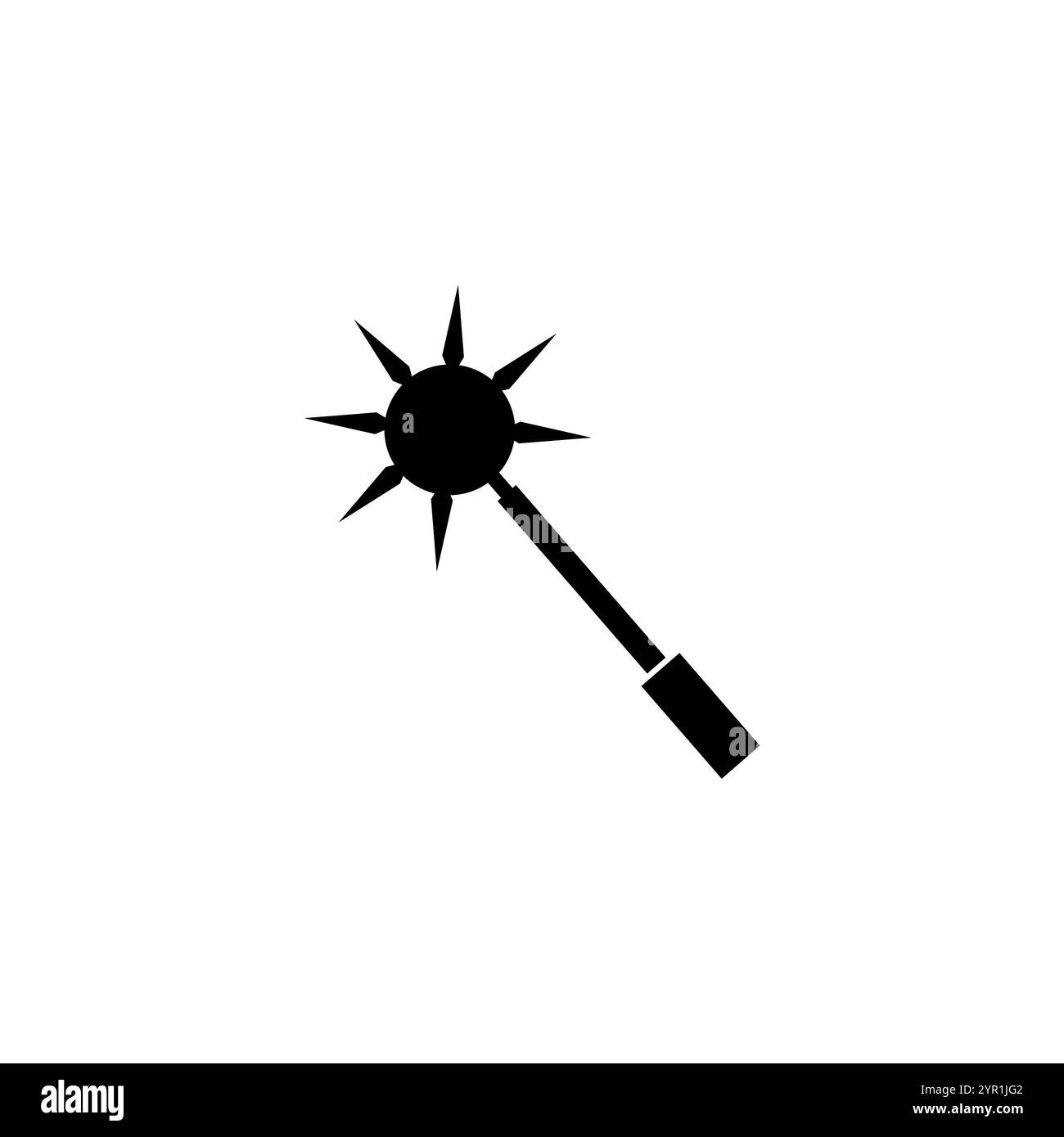 Black mace icon for medieval battles and barbarian power themes Stock ...