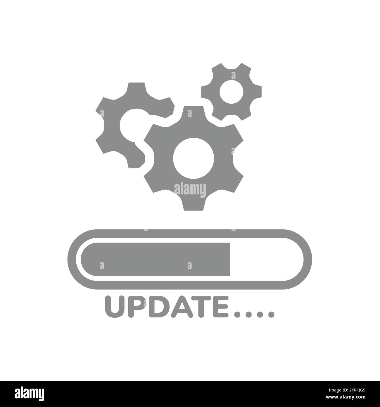 Update Progress Bar Vector Icon Updating App Or Software With Gears Stock Vector Image And Art