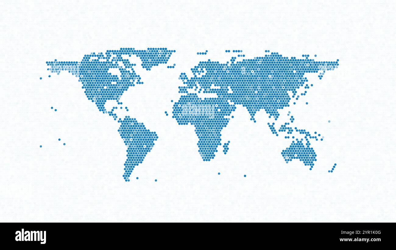 map of earth from dynamic elements on white background, digital ...