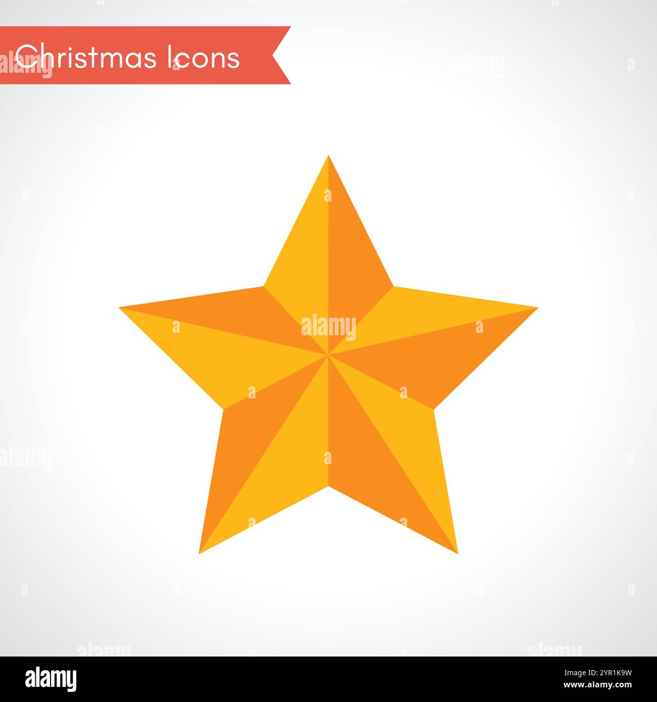 Yellow Christmas Star. Christmas Icon. Vector illustration Stock Vector ...