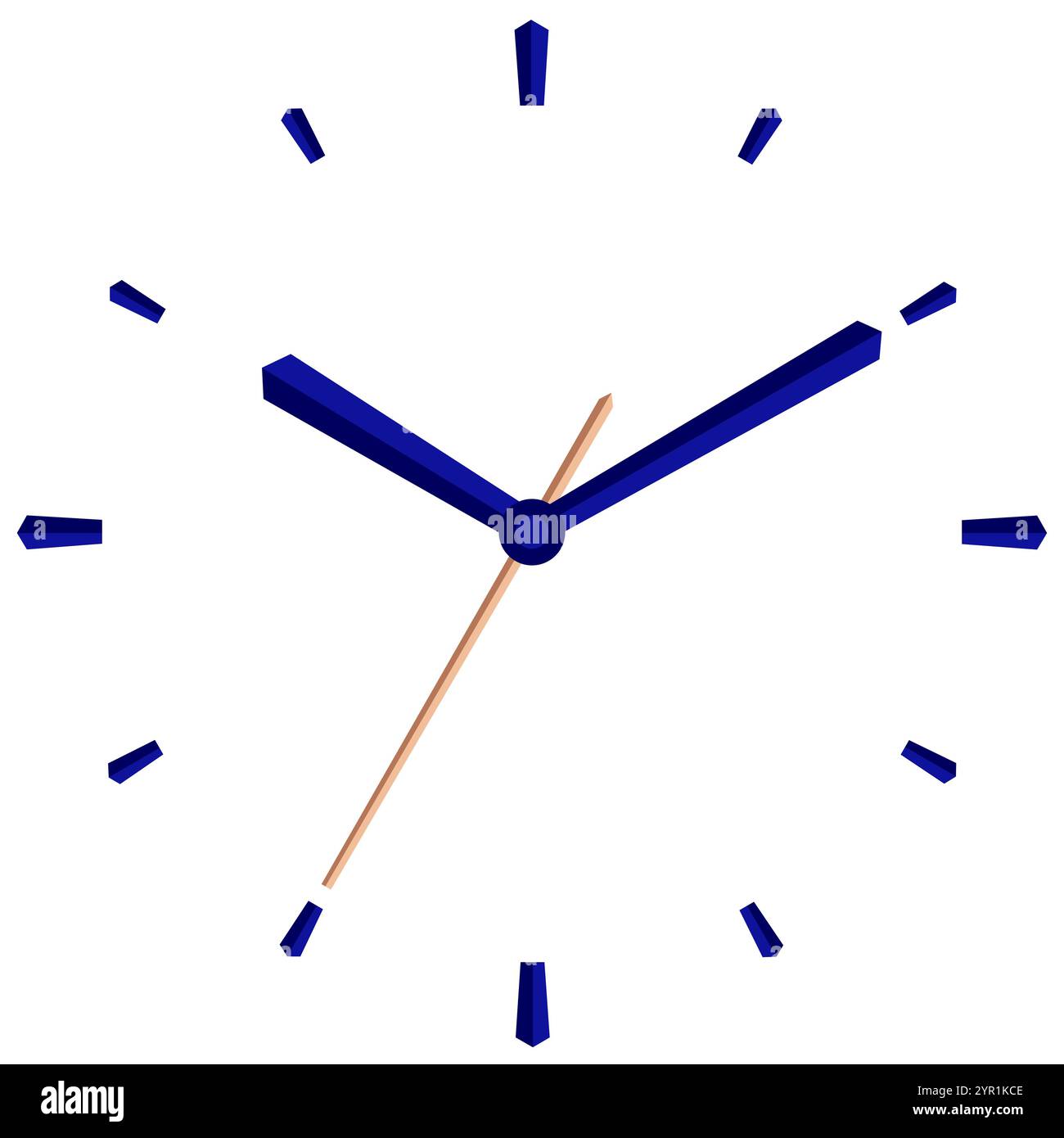 Vector illustration of mechanical clock. Clock face on white background ...