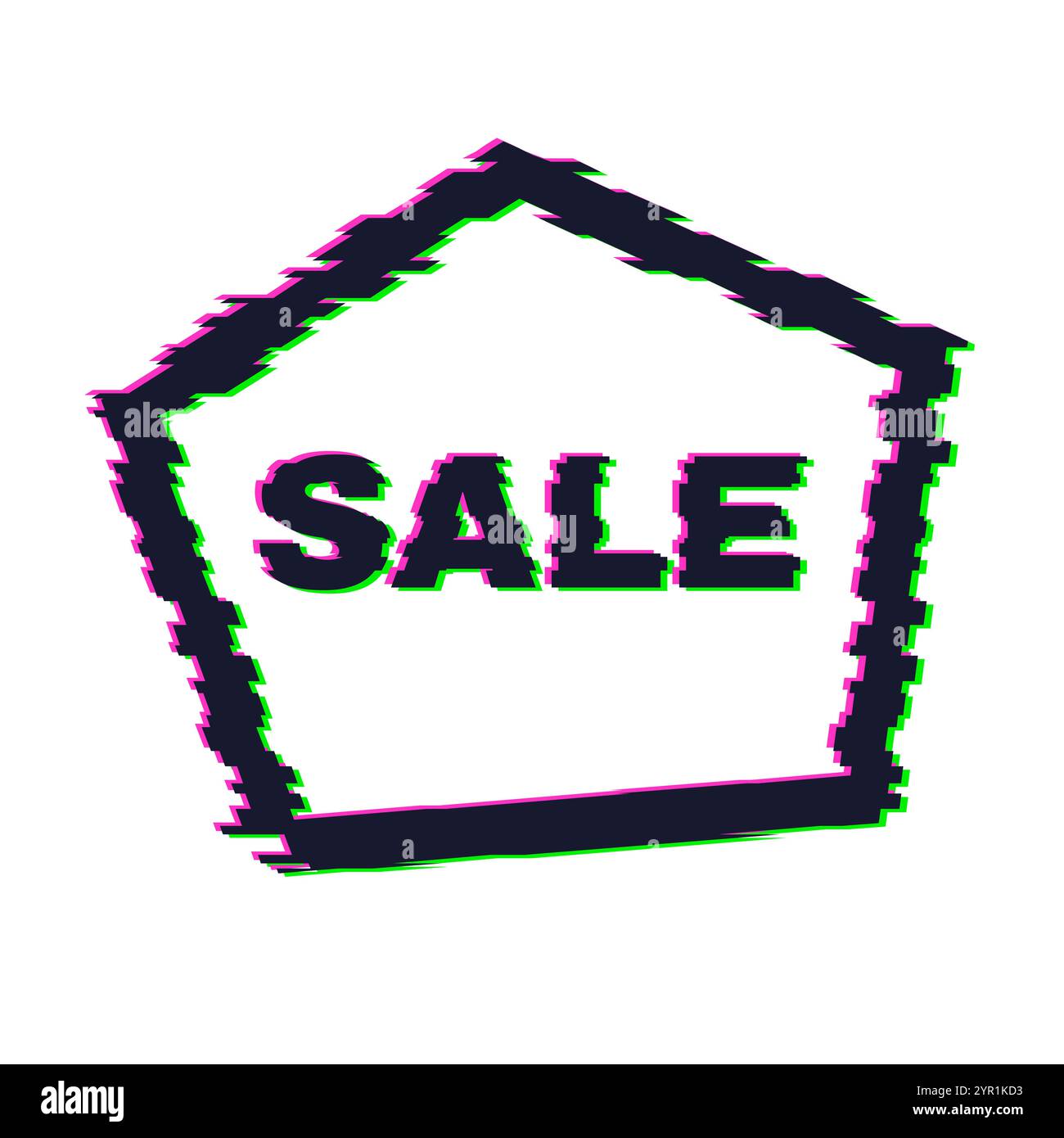 Distorted glitch sale banner with error effect on the edges and in text ...