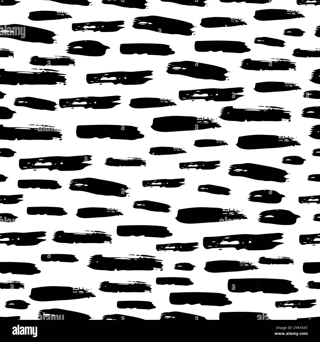 Seamless pattern with dark hand drawn scribble smear on white ...