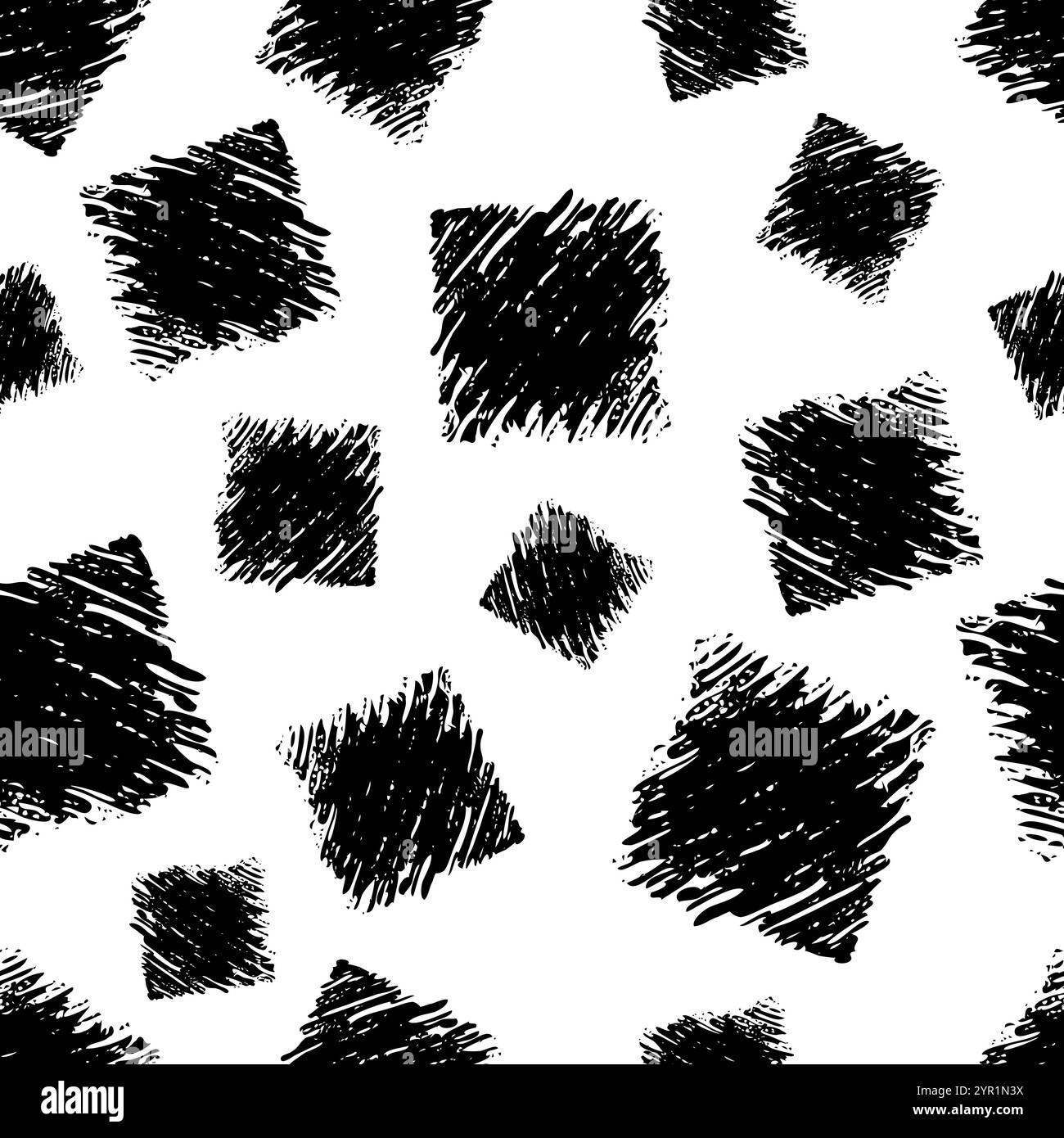 Seamless Pattern with hand drawn black scribble Smear. Abstract grunge ...