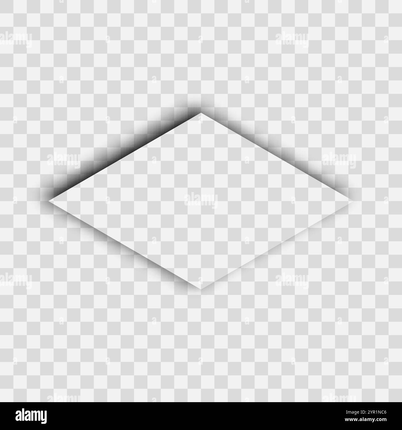 Dark transparent realistic shadow. Shadow from a rhombus isolated on ...
