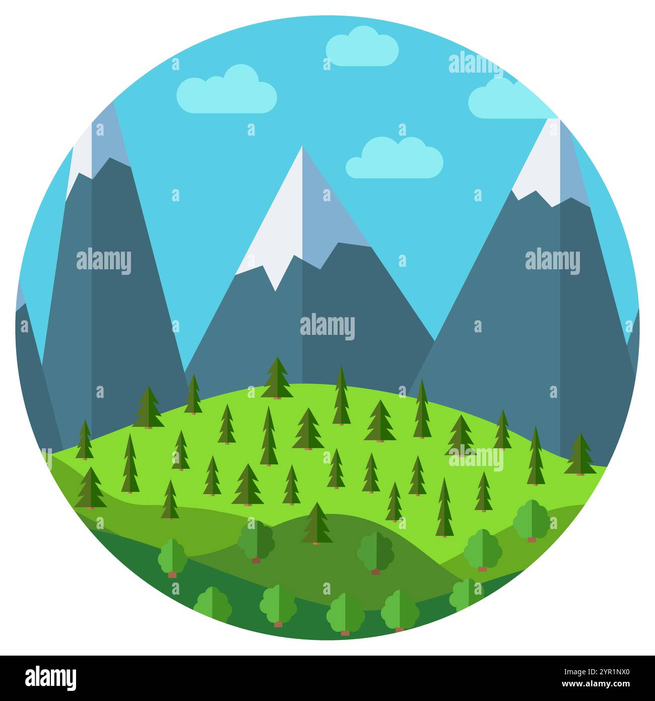 Beautiful trees in forest blue sky Stock Vector Images - Alamy