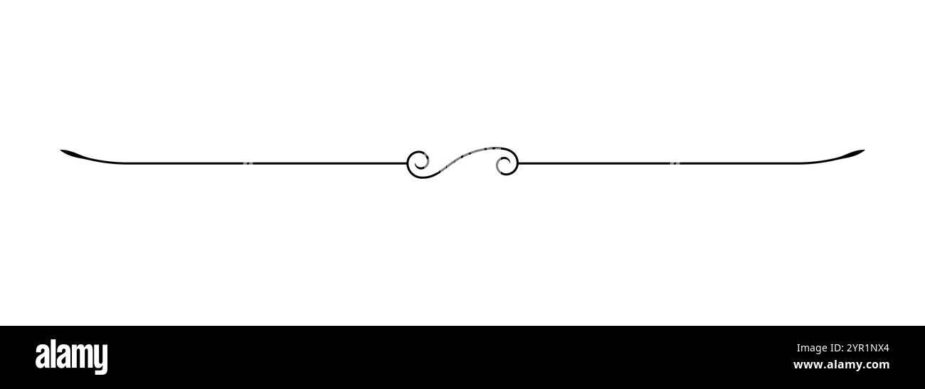 Thin line border with classic swirls for decorative templates Stock ...