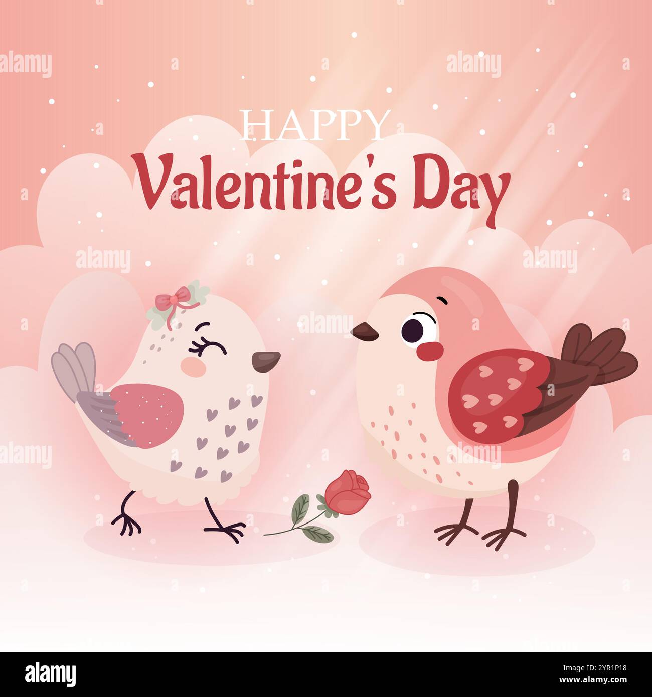 Valentines day greeting card red rose flowers Stock Vector Images - Alamy