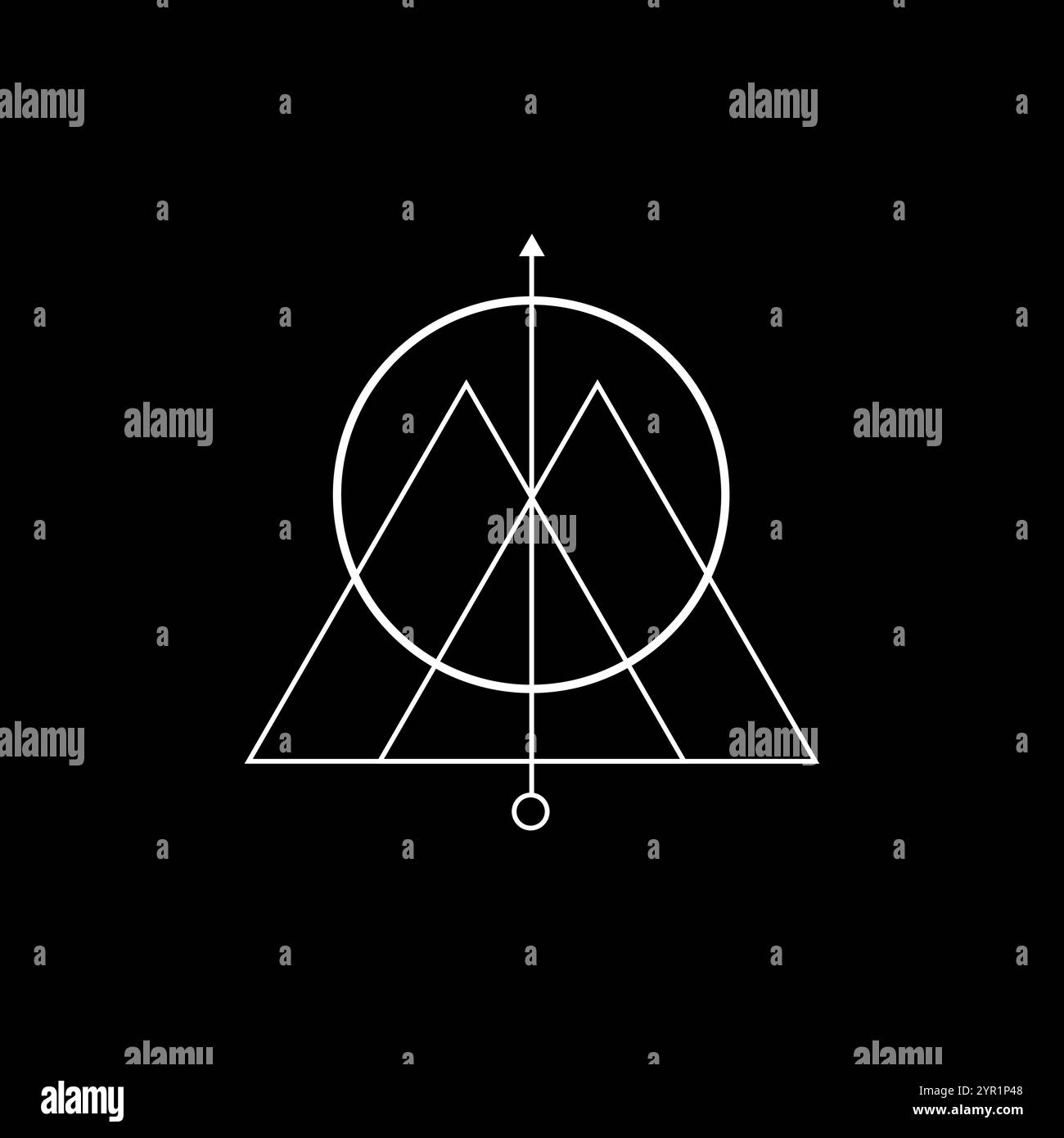 White triangle with alchemical symbols for meditative art Stock Vector ...
