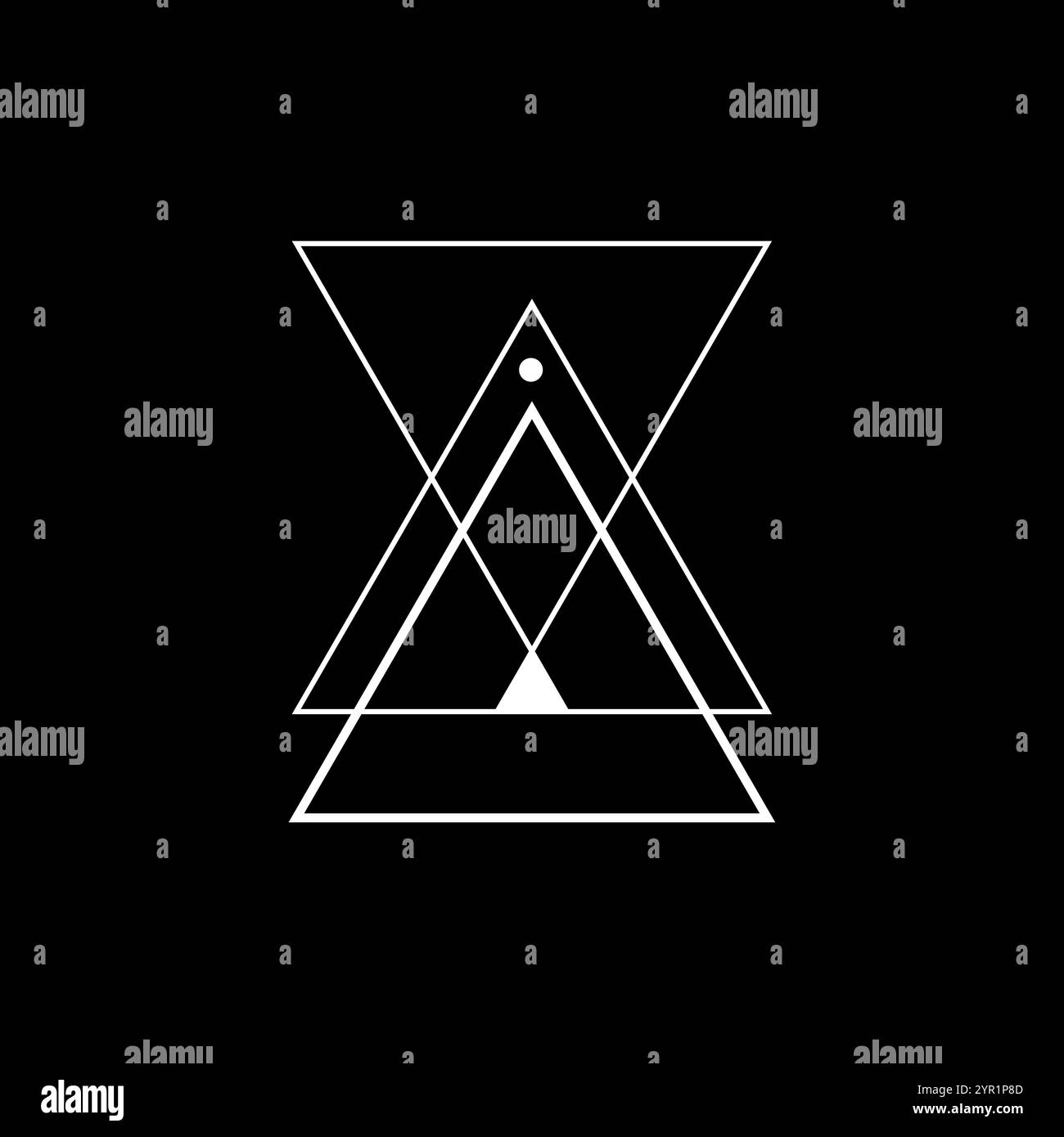 Minimalist white triangle with masonic and sacred elements Stock Vector ...