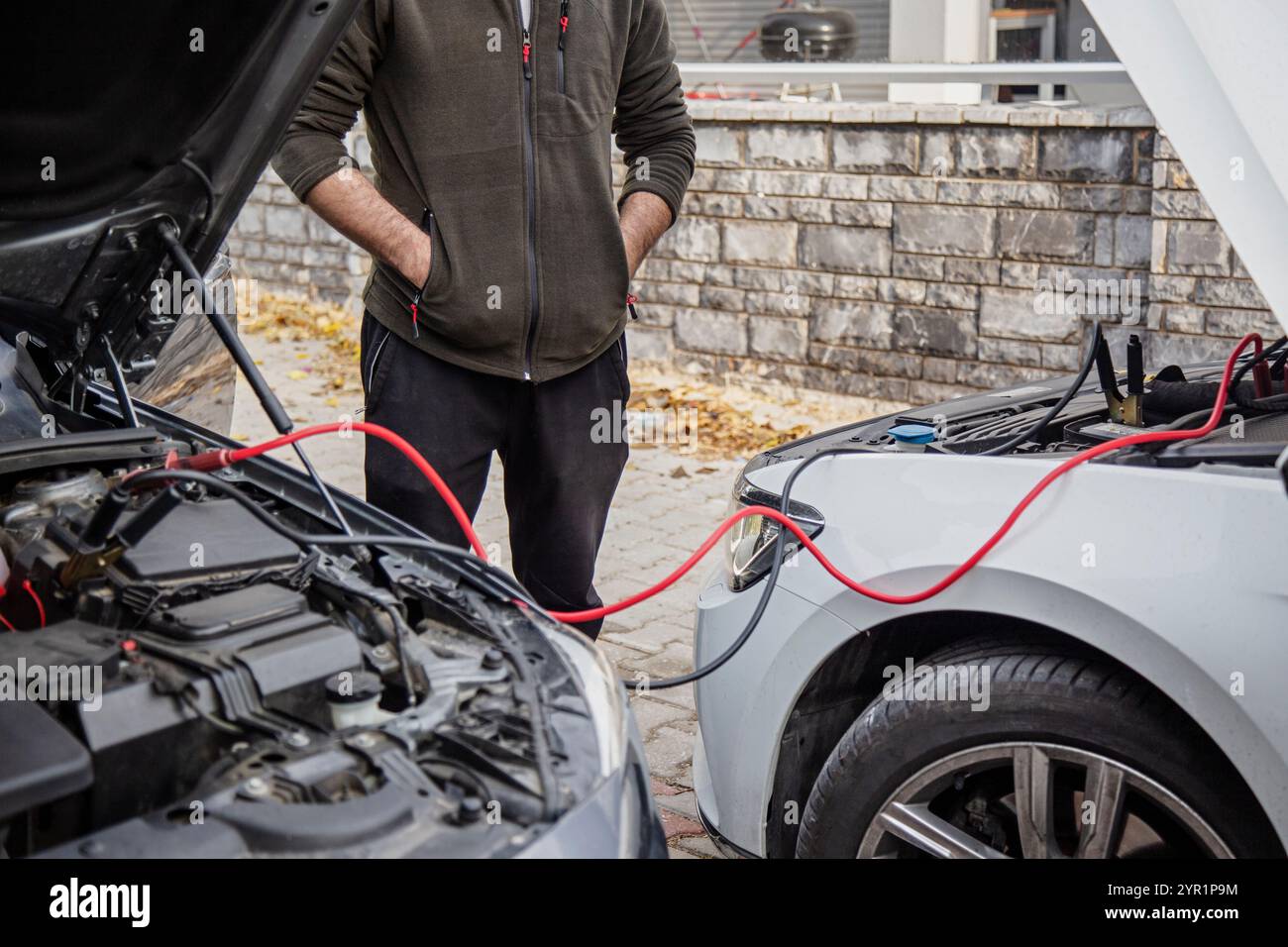 Man starting car engine hi-res stock photography and images - Alamy