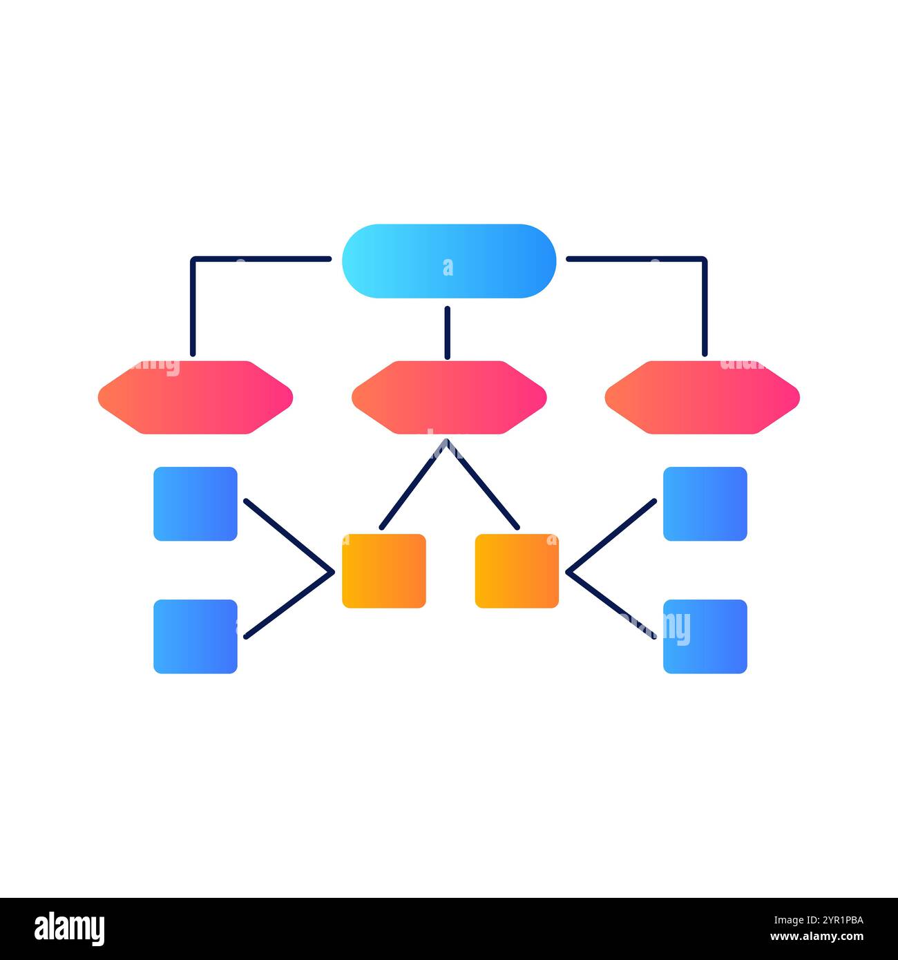 Flowchart infographic workflow organization hierarchy structure Cut Out Stock Images & Pictures ...
