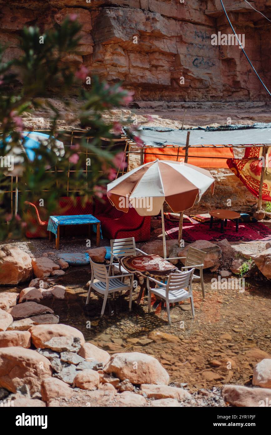 Picnic Setting in Morocco Paradise Valley with Scenic Views Stock Photo ...