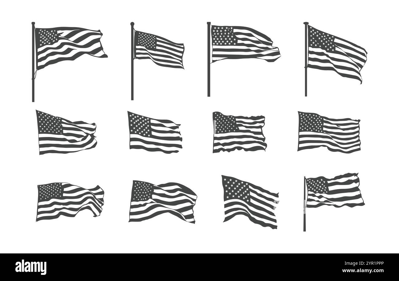 Waving usa flag svg, Waving usa flag silhouette, Waving flag ...
