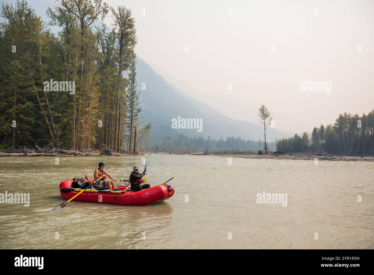 Two men rafting on the Squamish River Stock Photo - Alamy