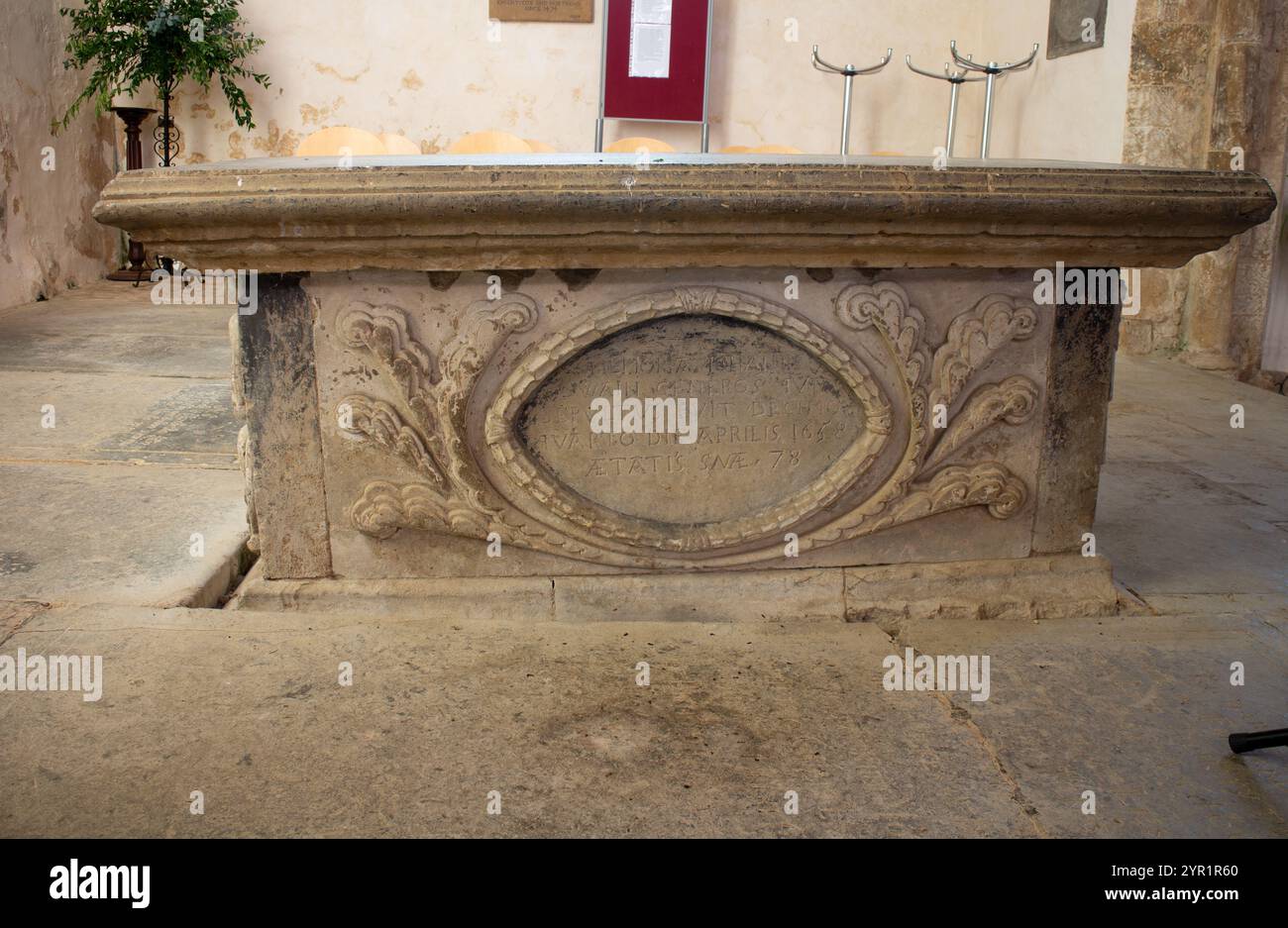 17th century tomb chest of John Swain and his wife Anne, All Saints ...
