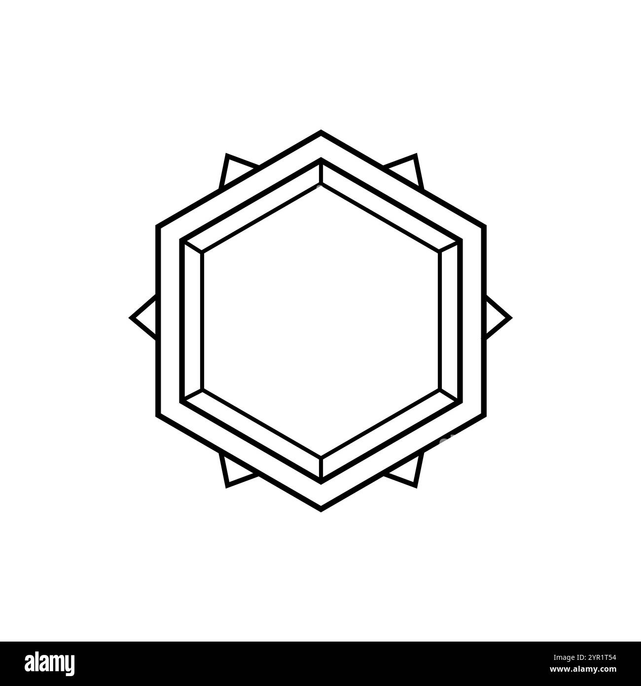 Sacred hex with mystical symbols and geometric lines Stock Vector Image ...