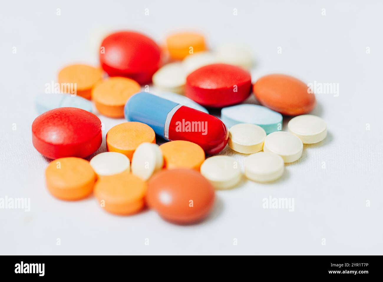 Macro photo of pile of colorful pills and tablets Stock Photo - Alamy