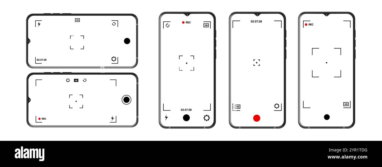 Camera app interface with adjustable zoom and frame Stock Vector Image ...