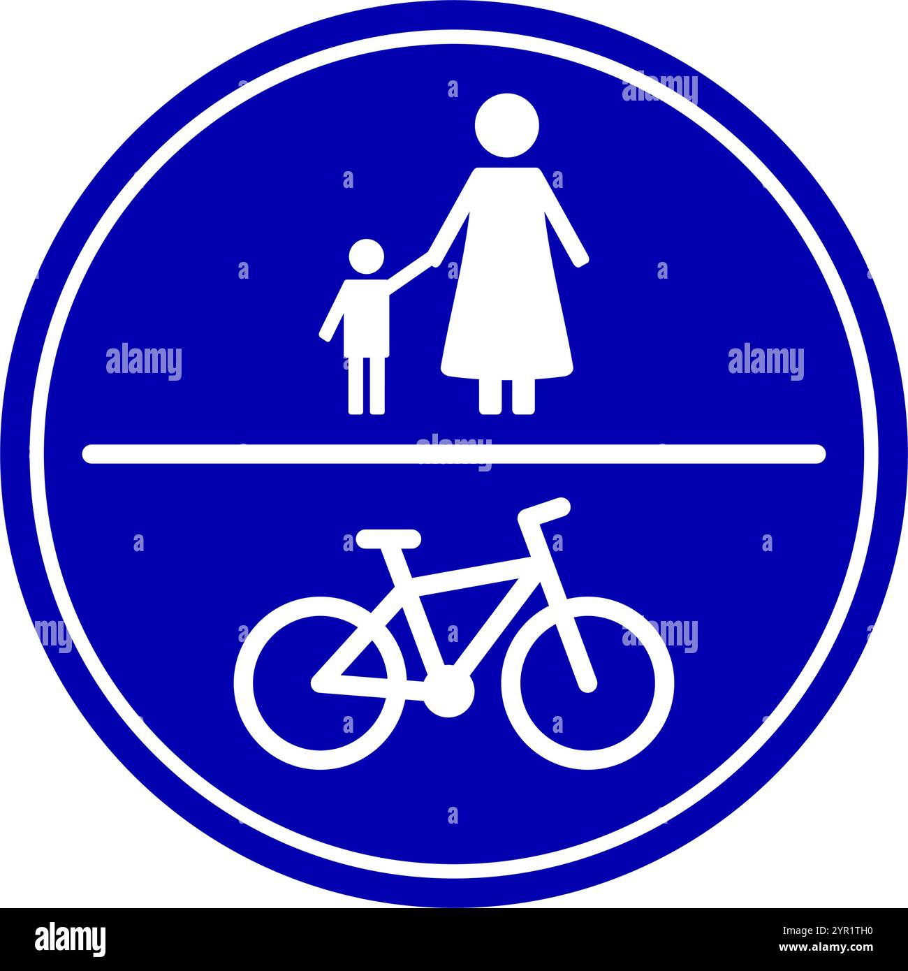Sign allowed for bicycle and pedestrian, traffic symbol road, pathway ...