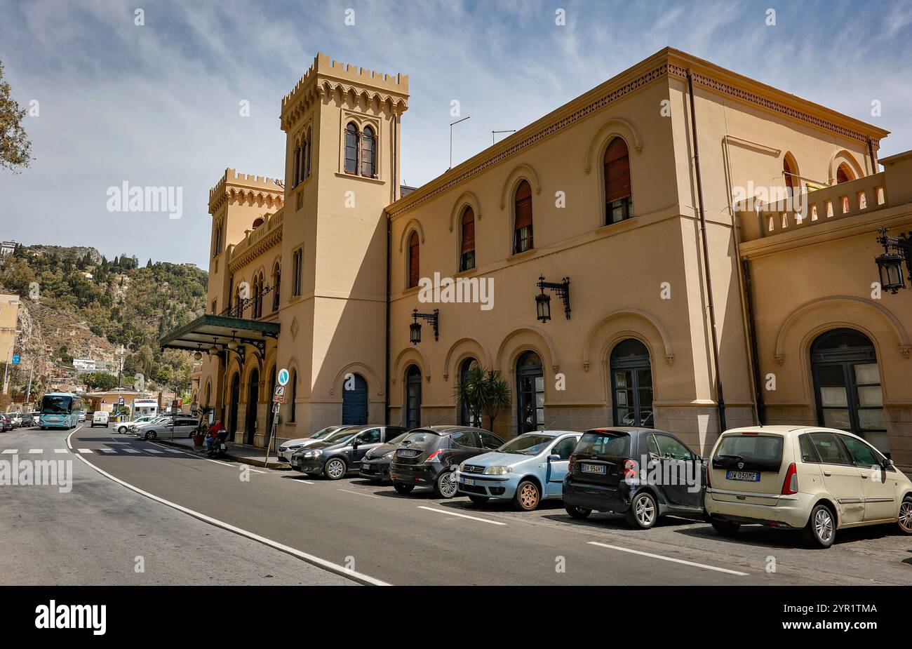 Taormina - Giardini Naxos Train station, Sicily, southern Italy Stock ...