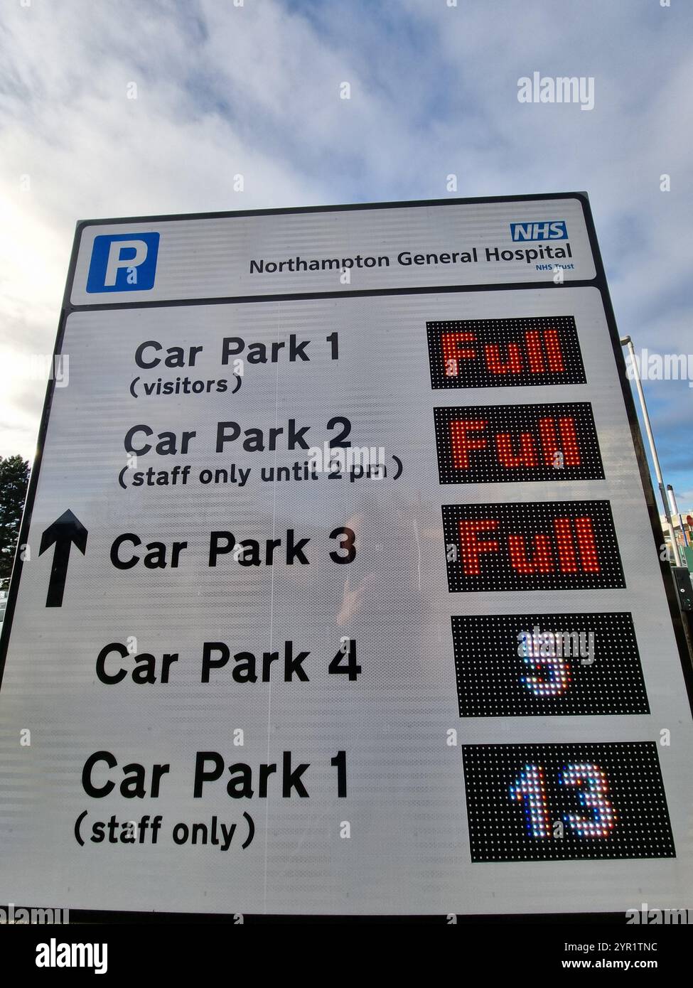 Hospital car park charging at Northampton general hospital England UK ...