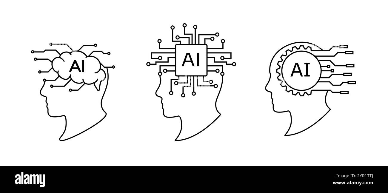 Abstract human head with liquid waves for modern and creative designs ...