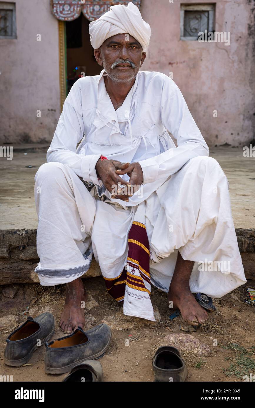 Portrait of a man from the Rabari community, Gujarat, India Stock Photo ...