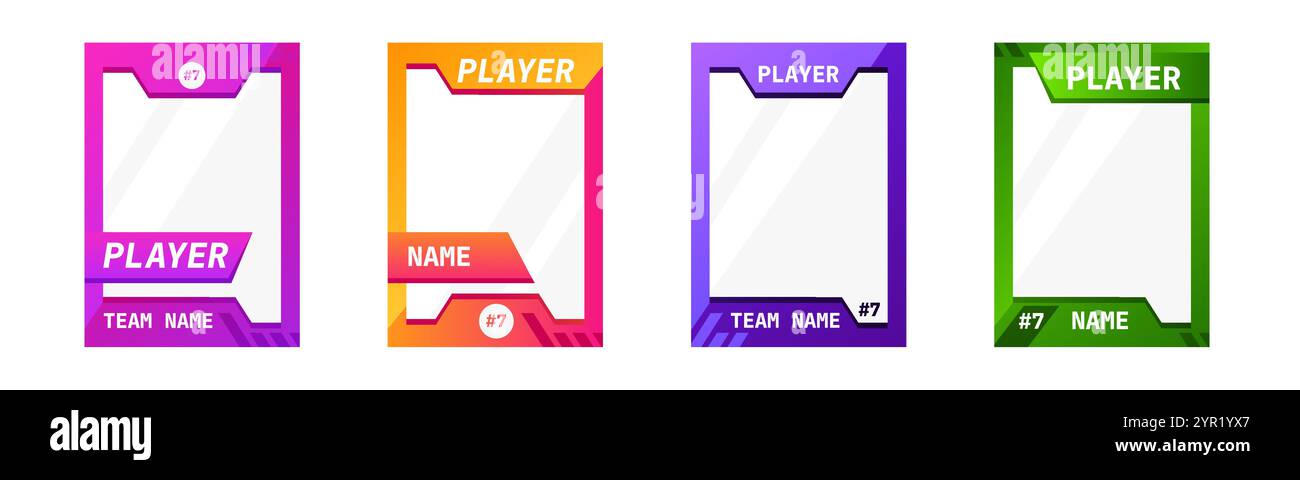 Minimal vector player card for game and competition Stock Vector Image ...