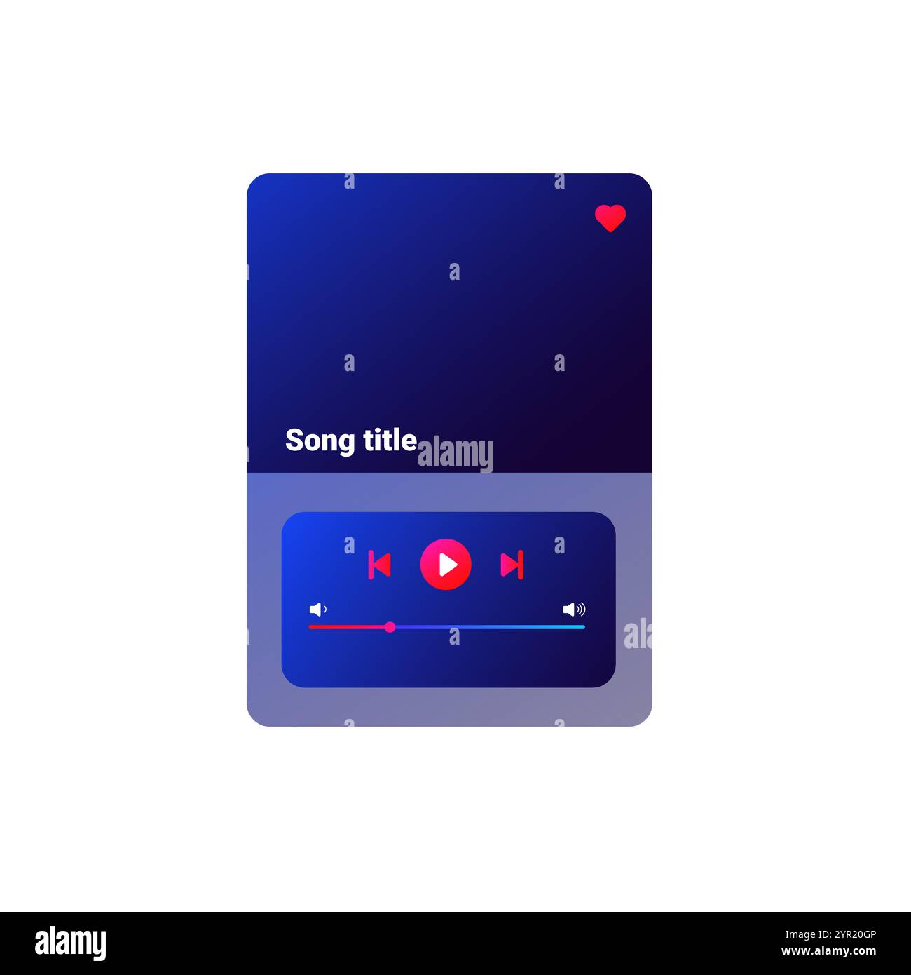 Dark modern music player UI for playlists and audio control Stock ...