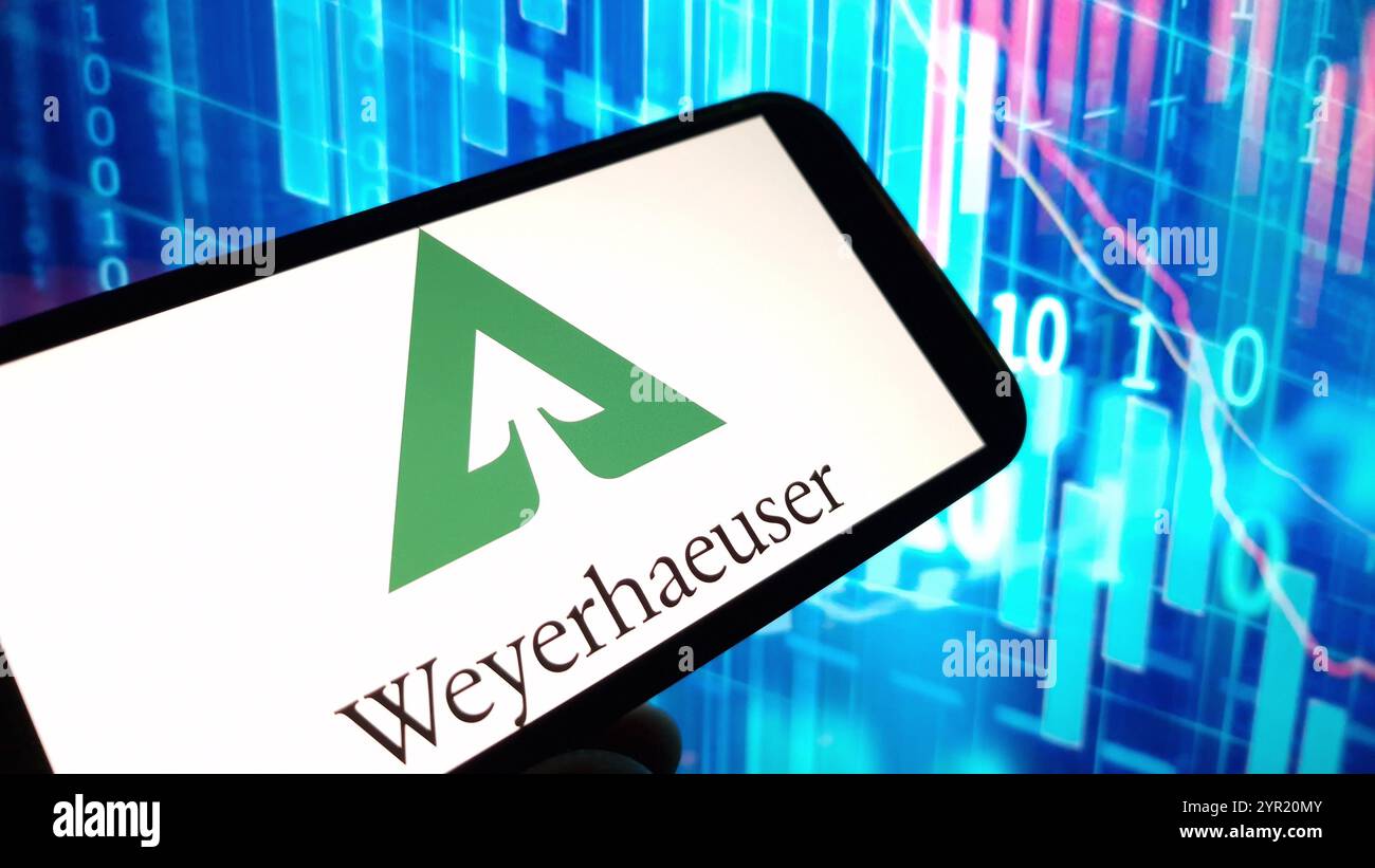 Konskie, Poland - December 01, 2024: Weyerhaeuser company logo ...