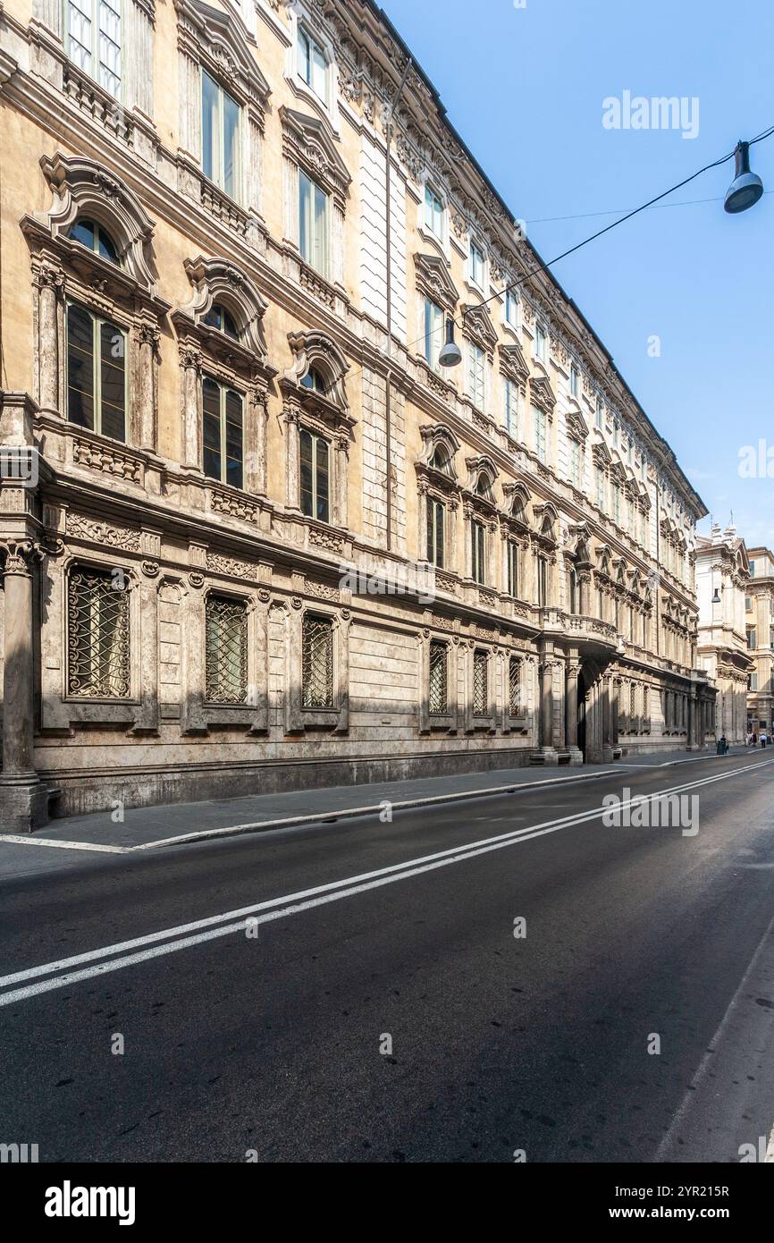 The elegant facade of Doria Pamphili Palace stands majestically on Via ...