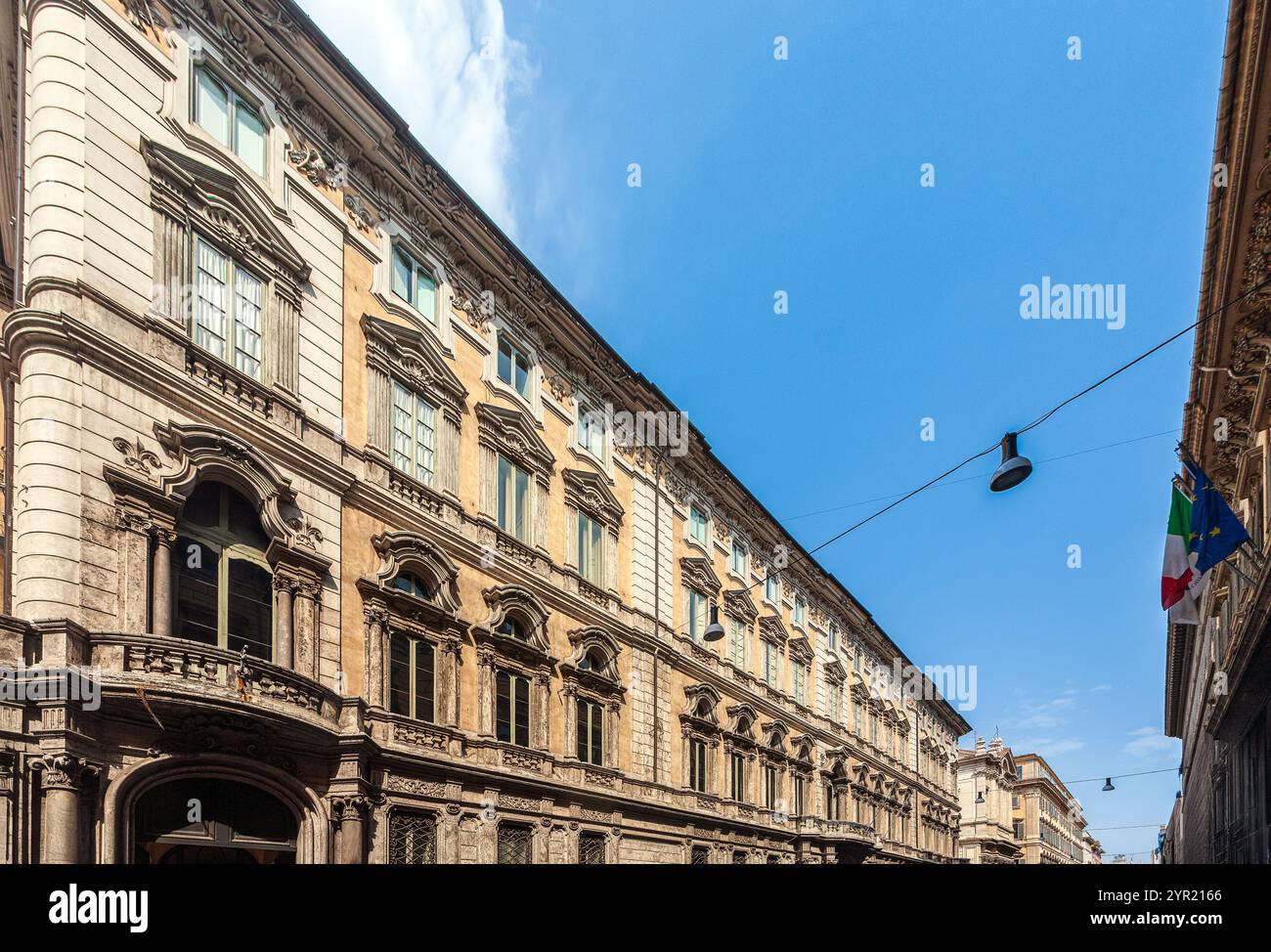 The historic facade of Doria Pamphili Palace stands majestically along ...