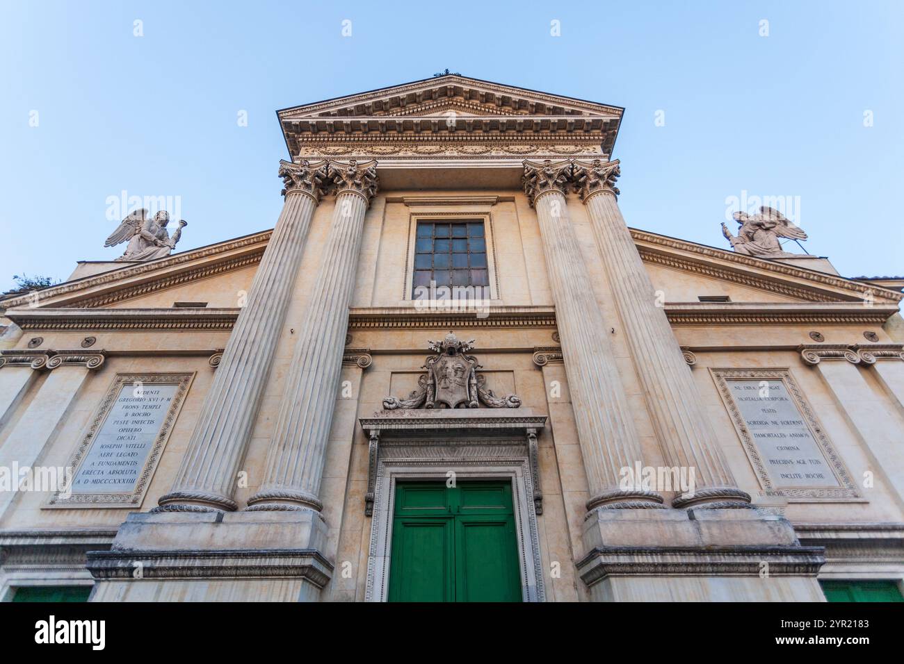 The facade of San Rocco church in Rome showcases its impressive ...