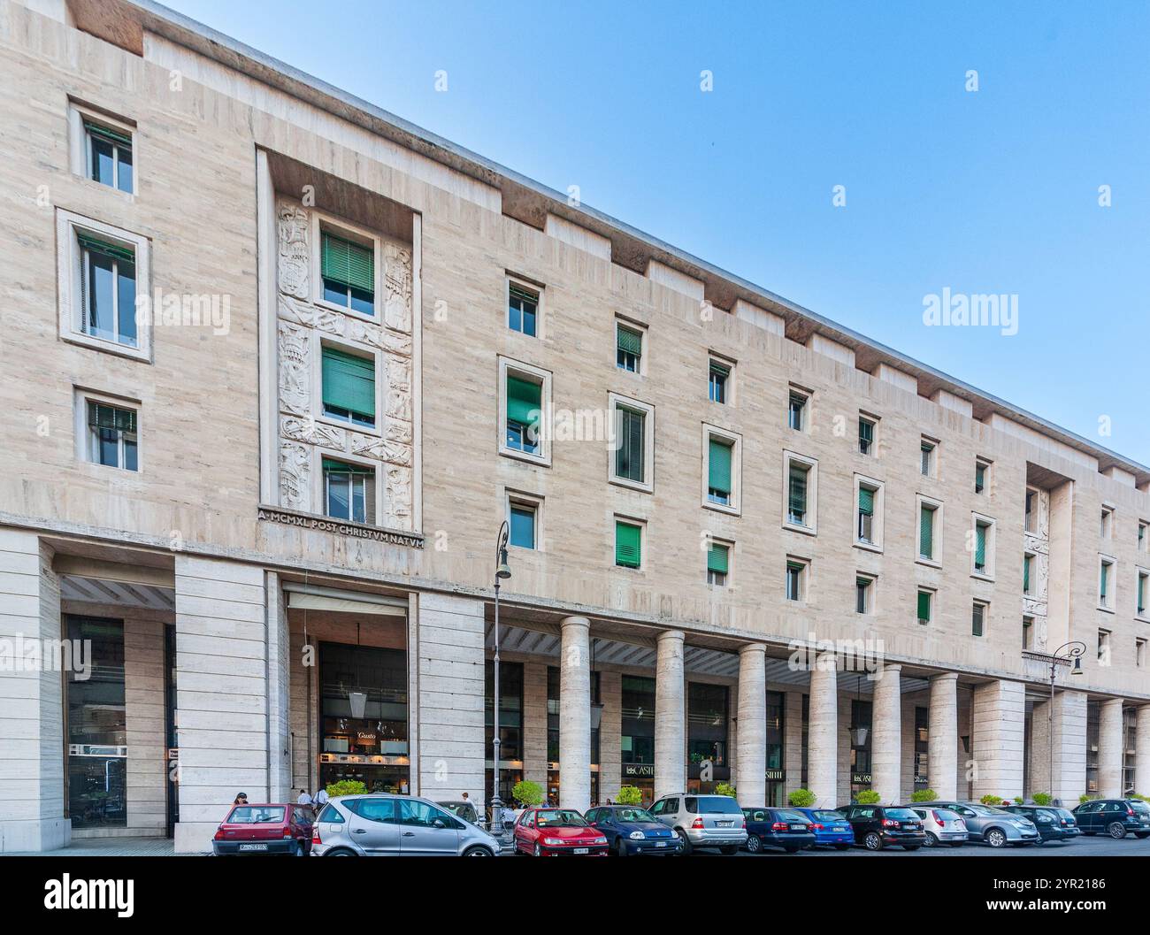 Apartment buildings with Fascist architecture at Piazza Augusto ...
