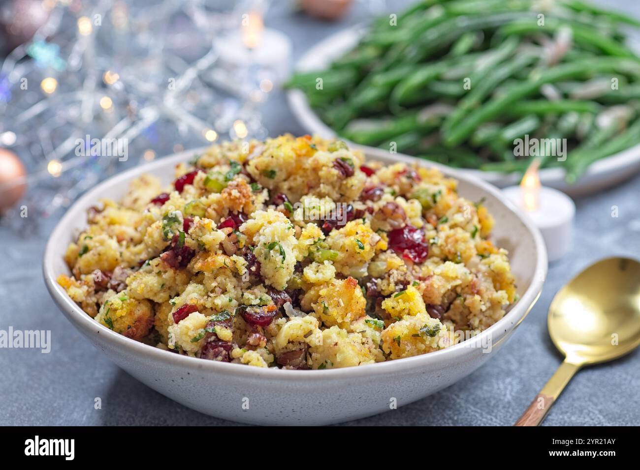 Traditional Cranberry pecan cornbread dressing for chicken, turkey, crown roast of pork or duck ...
