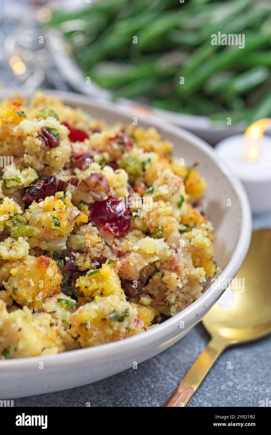 Traditional Cranberry pecan cornbread dressing for chicken, turkey ...