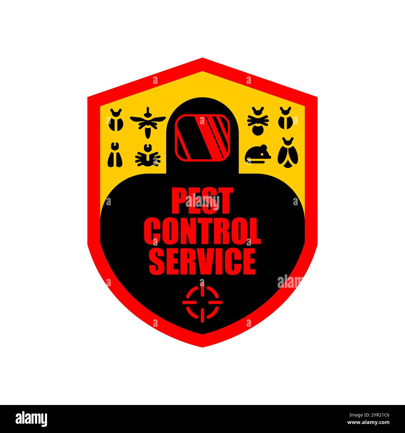 Pest Control Service sign logo. Trapping rodents and pests beetles ...